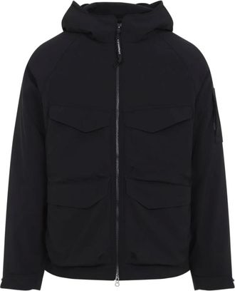 C.P. Company C.p. Company - Veste &agrave; capuche rembourr&eacute;e en shell avec Lens - Homme - Vestes - Noir - Taille: L