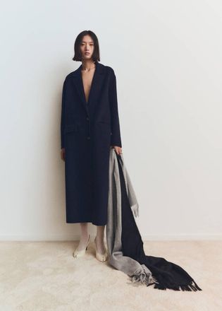 Mango &Eacute;charpe &agrave; franges noir - Femme - Taille unique - MANGO