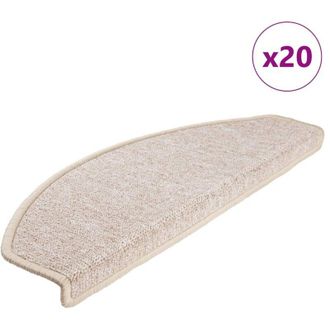 vidaXL Stufenmatten 20 Stk. 65x24x4 cm Taupe Halbrund Gro&szlig; vidaXL