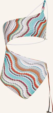 Missoni One-Shoulder-Badeanzug Mit Glitzergarn braun
