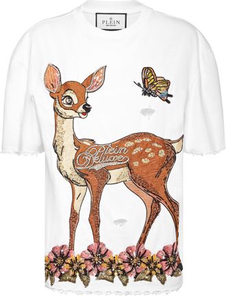 Philipp Plein Man Fit Destroyed T-Shirt Fairy