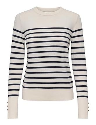 Jacqueline de Yong JdY Jdymalou L/S on Button Pullover KNT Noos Pull en Tricot, Eggnog, M Femme