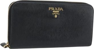 Prada Portefeuille long vintage doccasion - Femme - Pre-owned - Noir - Taille: ONE Size