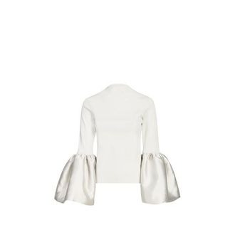 Marques Almeida Top col montant &agrave; manches bouffantes en coton