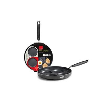 Ibili Cr&ecirc;pe-Pfanne Indubasic, f&uuml;r 4 Mini-Cr&ecirc;pes, 26 cm, Aluminium, Anti-Haft, geeignet f&uuml;r Induktion