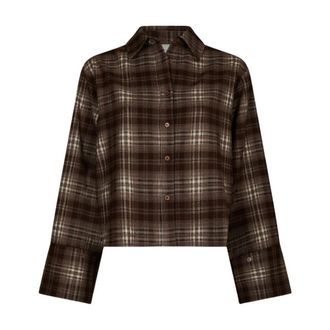 Neo Noir Jaylin Flanell Karohemd - - Blouses & Shirts - Damen - Braun - M