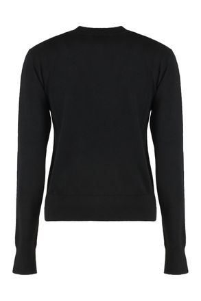 Calvin Klein Womens Round Neck Merino Wool Sweater Black Pet