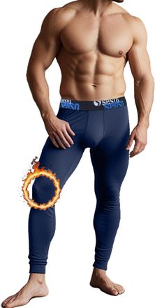 Sesto Senso Herren Lange Unterhosen Baumwolle Thermo Unterw&auml;sche Funktionsunterw&auml;sche Winter 3XL Dunkelblau