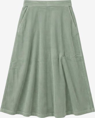 Knowledge Cotton Apparel Damen vegan Rock Aus Cord Lily Pad Gr&uuml;n