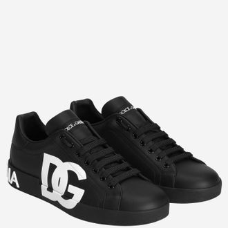 Dolce & Gabbana Mens Sneakers Portofino Leather Black Trainers