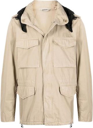 Aspesi Homme, Vestes, Beige, Taille: 2XL Veste en Soie et Nylon