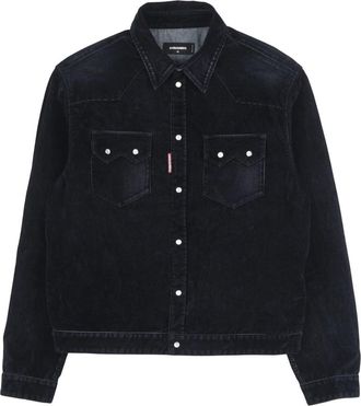 Dsquared2 Homme, Vestes, Noir, Taille: XL Veste en jean &agrave; cordon floqu&eacute;