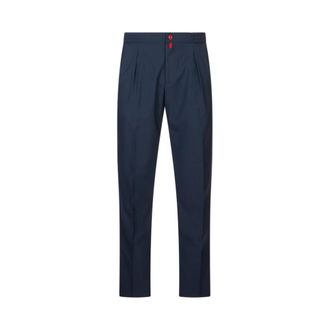Kiton Tapered Pleated Twill Hosen - - Trousers - Herren - Blau - W40