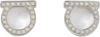 Ferragamo Femme, Accessoires, Gris, Taille: ONE Size Boucles doreilles Gancini en cristal