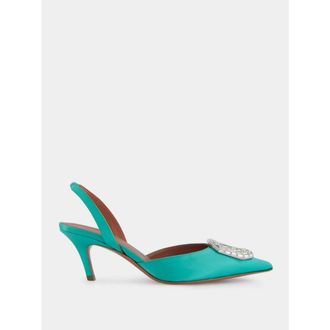 Amina Muaddi Kristallpumps mit Spiegelaccessoire - - Shoes - Damen - Gr&uuml;n - 35 EU