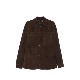 7 For All Mankind Suede Flap-pocket Shirt