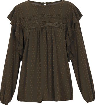 Usha Bluse Frauen Schwarz Gr&uuml;n