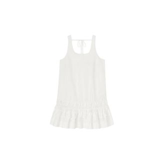 Ganni Baumwollkleid - - Dresses - Damen - Wei&szlig; - S