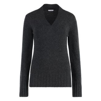Malo Luxuri&ouml;ser Cashmere Sweater mit gerippten Kanten - - Knitwear - Damen - Grau - XS