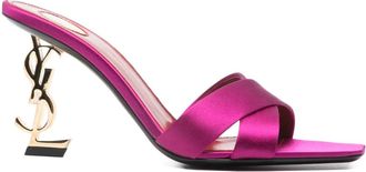 Saint Laurent criss-cross logo heel sandals - Rosa