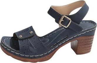 Generic Sandales &eacute;paisses d&eacute;contract&eacute;es &agrave; bout ouvert et &agrave; lani&egrave;res pour femme, couleur unie, respirantes, confortables, &eacute;l&eacute;gantes, polyvalentes, sandales &agrave; t