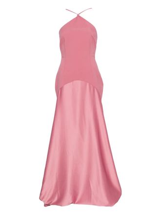 Solace London robe longue Florie &agrave; dos-nu - Rose
