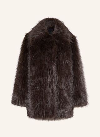 Selected Kunstfell-Mantel braun