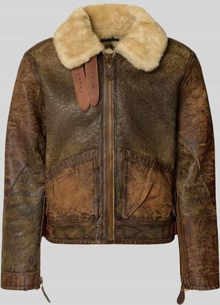 Polo Ralph Lauren Regular Fit Lederjacke mit Lammfellkragen Modell ICELANDIC