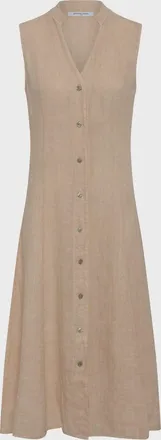 Gerard Darel Robe midi en lin sans manche - Naturel