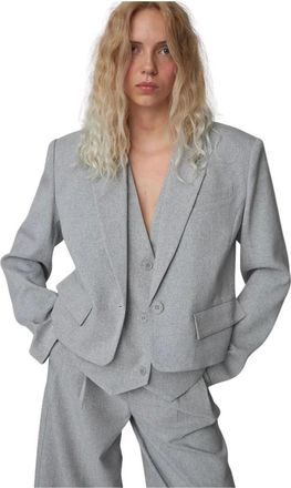 Stella Nova Femme, Vestes, Gris, Taille: 42 FR Cropped Blazer