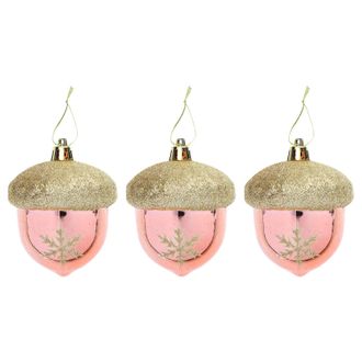 TOPBATHY Weihnachts Haselnuss Anh&auml;nger Kunststoff Leichte Weihnachtsbaumschmuck Deko F&uuml;r Weihnachtsfest 3 St&uuml;ck