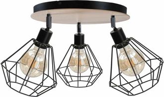 Licht-Erlebnisse Licht-erlebnisse - Plafonnier rond métal bois Ø34cm flexible