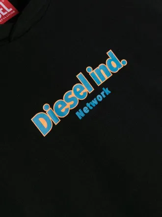 Diesel Cotton-Blend Hoodie Sweatshirt - Black