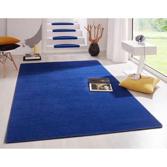 Hanse Home home24 Kurzflorteppich Fancy Blau/Dunkelblau 200 x 280cm Mischgewebe