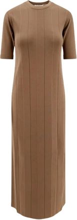 Max Mara robe longue Orafo &agrave; design c&ocirc;tel&eacute; - Marron