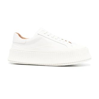 Jil Sander Natural Agnellato Sneakers - - Shoes - Damen - Wei&szlig; - 39 EU