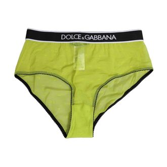 Dolce & Gabbana Gr&uuml;ne Logo-Taillenband-Briefpanty - - Underwear - Damen - Gelb - S