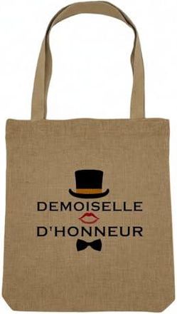 Fabulous Sac Shopping Tote Bag Aspect Lin - Demoiselle dHonneur Smoking Mariage Mari&eacute;e Tuxedo - Sac de Courses Toile Epaisse 360g Beige Naturel Cabas Port&eacute; Epa