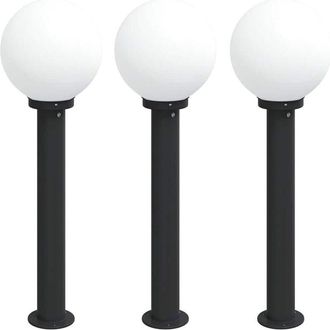 vidaXL Pollerleuchten 3 St&uuml;ck 80 cm Schwarz IP44 vidaXL