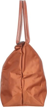 Longchamp Womens Medium Leather Handle Bag Brown Nylon Shoulder