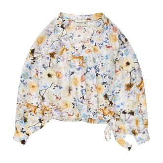Munthe Elegantes Seidenmischungs-Top mit floralem Print - - Blouses & Shirts - Damen - Mehrfarbig - M