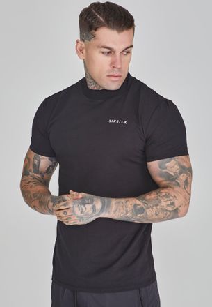 Siksilk Herrenschwarz Muscle Fit T-Shirt XS