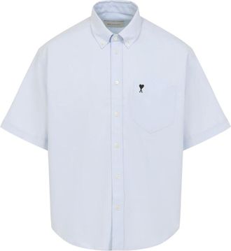 Ami Homme, Chemises, Bleu, Taille: XL Boxy Short Sleeve Shirt
