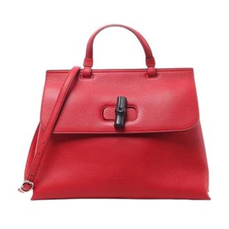 Gucci Sac bandouli&egrave;re 2-en-1 en bambou Pre-owned - Femme - Pre-owned - Rouge - Taille: ONE Size