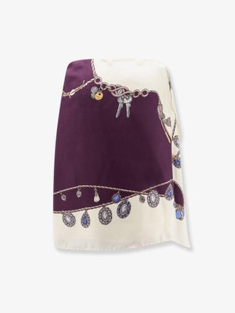 Versace Womens Silk Twill Miniskirt Purple Skirt