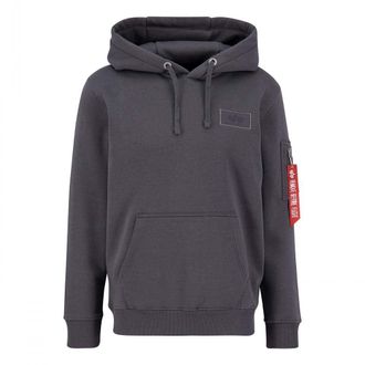 Alpha Industries Herren Back Print Hoody Kapuzensweat F&uuml;r Kapuzenpullover, Vintage Grey, M EU