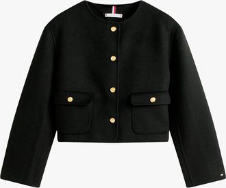 Tommy Hilfiger Veste unie en laine m&eacute;lang&eacute;e
