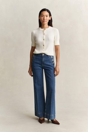 GANT Damen Nautical Jeans mit ausgestelltem Bein (25) MID Blau