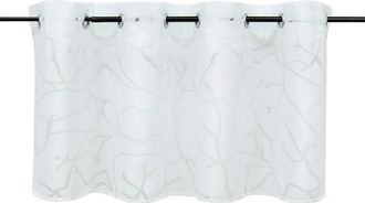 Joyswahl Ausbrenner Scheibengardine Voile Bistrogardine »Äste« mit Ösen Transparente Gardine Stores HxB 60x120cm Weiß 1er Pack