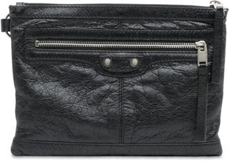 Balenciaga Clutches - Lambskin Motocross Classic Clip S Clutch - Gr. unisize - in Schwarz - f&uuml;r Damen